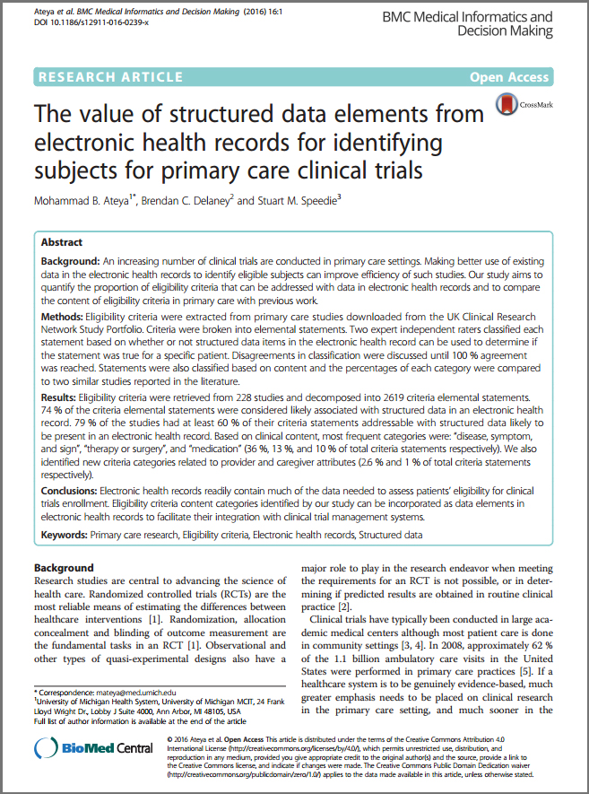 Adaptive Clinical Systems